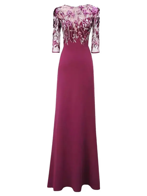 GEMY MAALOUF Beaded Corset Gown - Purple