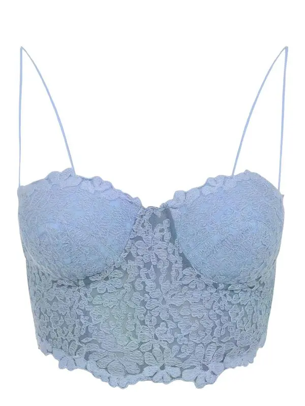 Ermanno Scervino Floral-lace Sleeveless Top - Blue