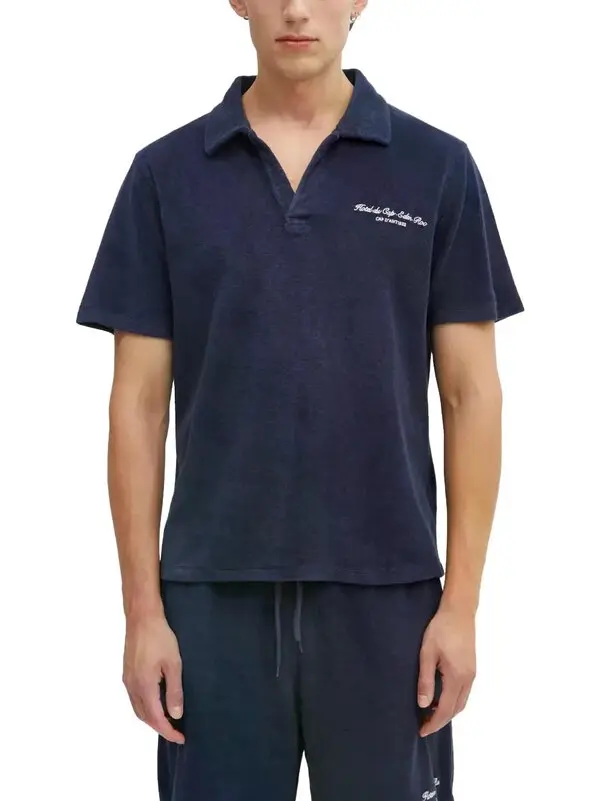 SPORTY & RICH Hotel Eden Roc Short-sleeve Polo Shirt - Blue