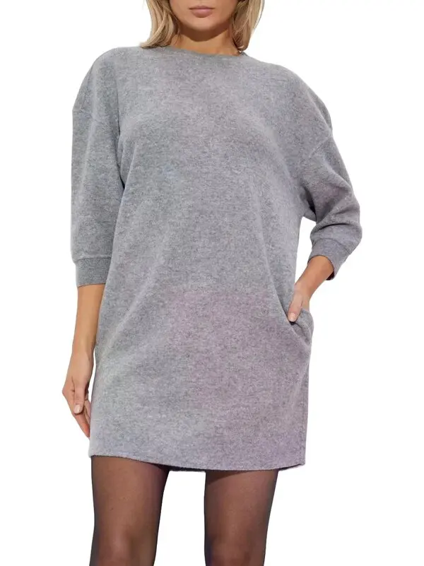 Max Mara Three-quarter Sleeves Midi Dress - Grey