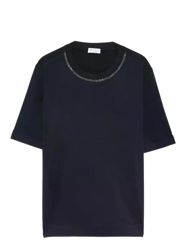 Brunello Cucinelli Embellished Round-neck T-shirt - Black