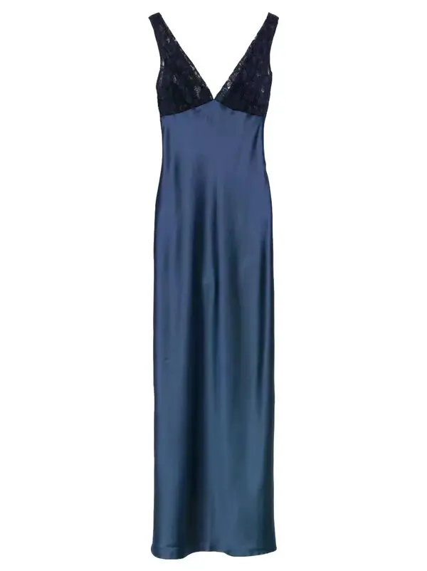 ATU BODY COUTURE Lace V-neck Maxi Dress - Blue
