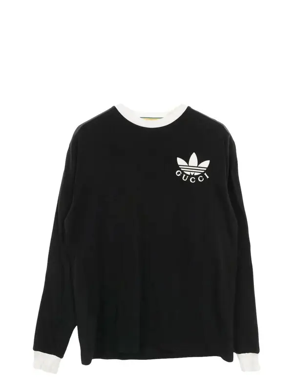 Gucci 2000 X Adidas Long-sleeve Crew-neck Sweatshirt - Black