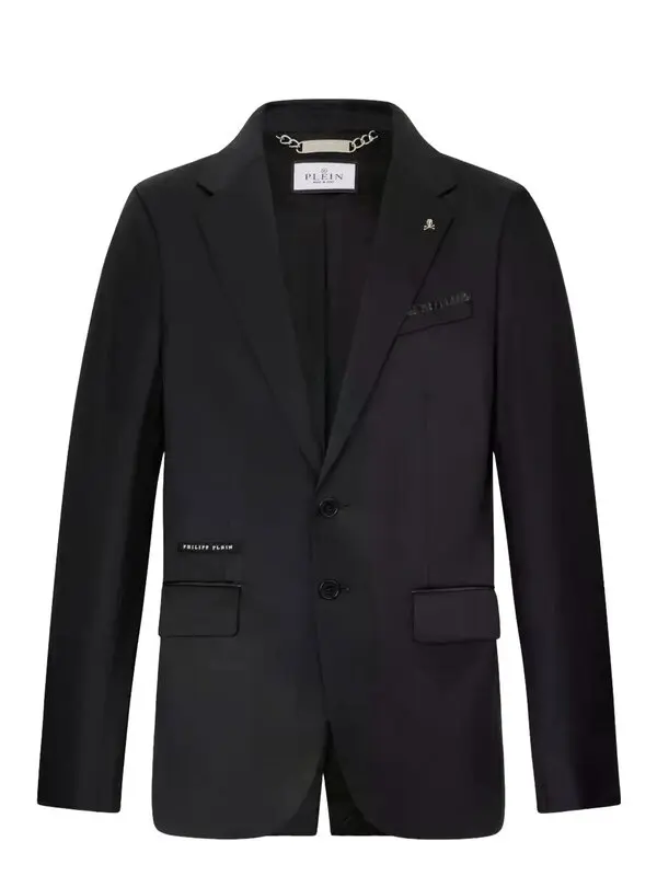 Philipp Plein Logo-appliqué Blazer - Black