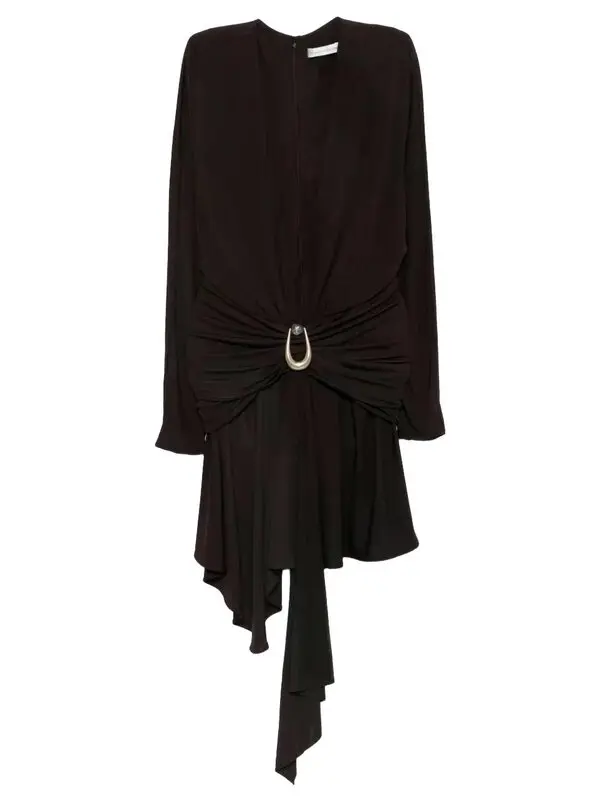 Christopher Esber Stone-detail Draped Mini Dress - Brown