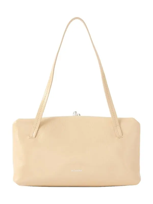 JIL SANDER Goji Small Crinkled-leather Shoulder Bag - Off-white