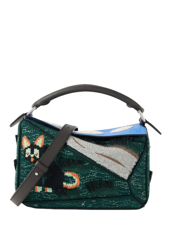 Loewe Luis Wain Puzzle Futurism Shoulder Bag - Green