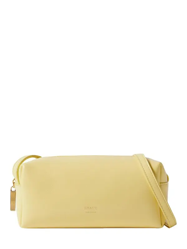 Khaite Kye Glossed-leather Shoulder Bag - Yellow