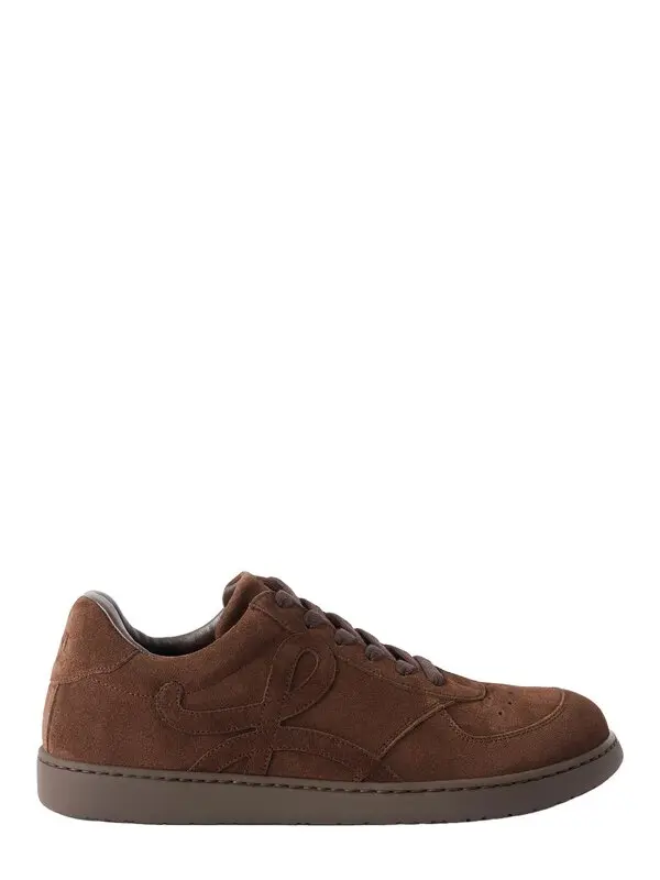 Loewe Jambo Logo-appliquéd Suede Sneakers - Brown