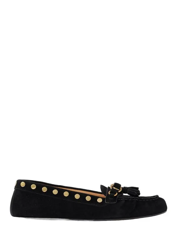 Isabel Marant Faxel Embellished Suede Loafers - Black