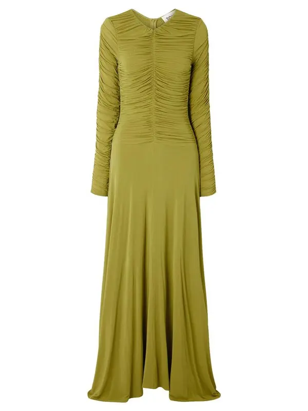 Tove Eira Gathered Jersey Gown - Yellow