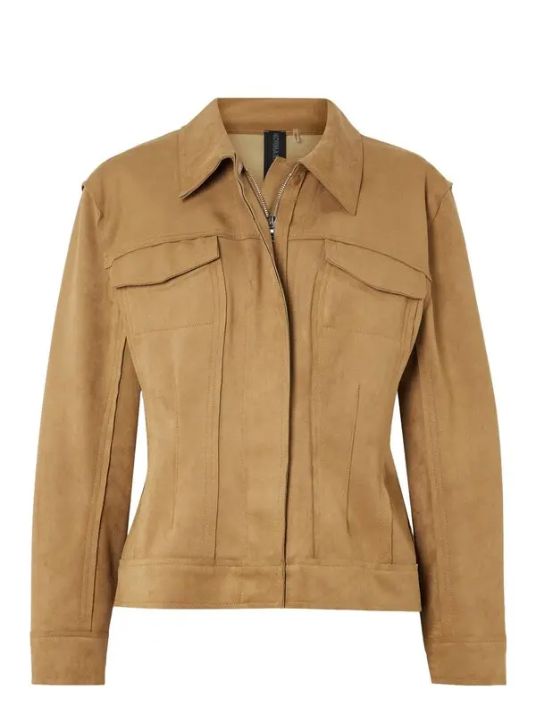 Norma Kamali Paneled Brushed Jacket - Brown
