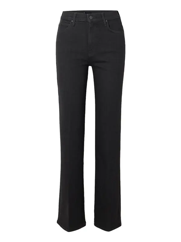 MOTHER The Kick It High-rise Straight-leg Jeans - Black