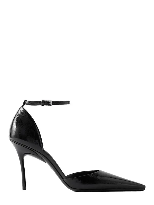 Alaïa D'orsay 90 Glossed Textured-leather Pumps - Black