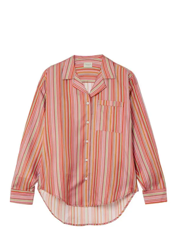 Comme Si Striped Silk-twill Shirt - Red