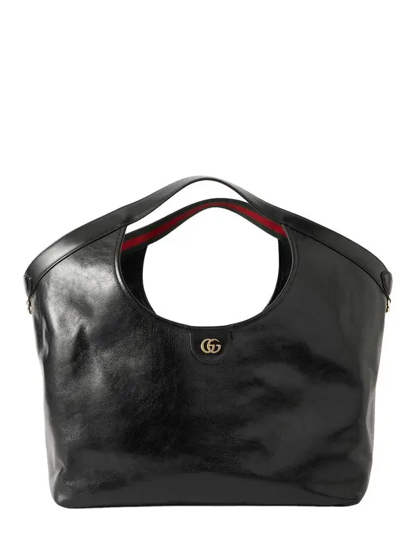 Gucci Giglio Large Textured-leather Tote - Black