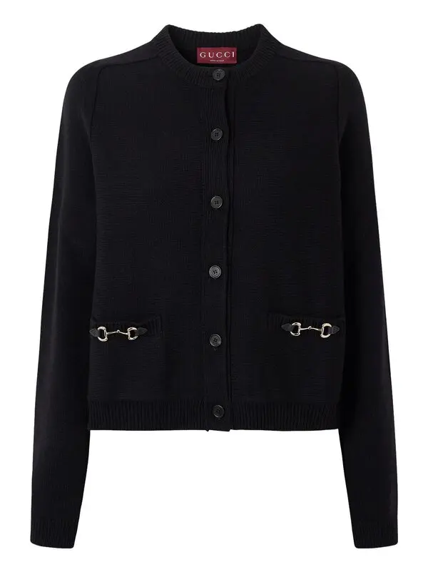 Gucci Horsebit Wool-cashmere Cardigan - Black