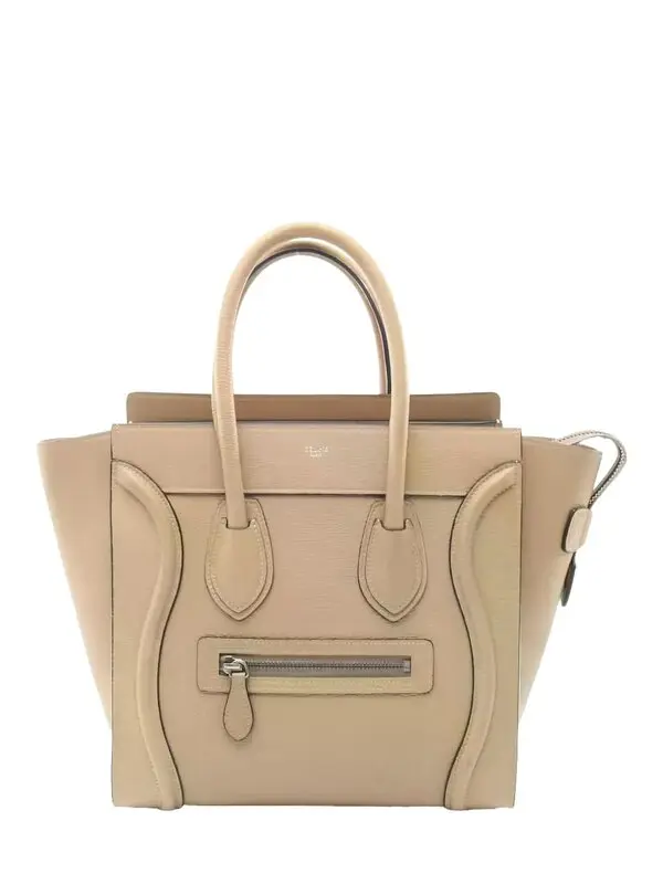 Celine Micro Luggage Leather Tote - Neutrals
