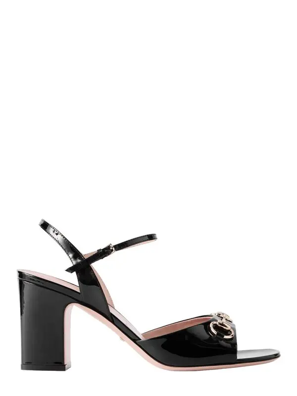 Gucci Horsebit-embellished Patent-leather Sandals - Black