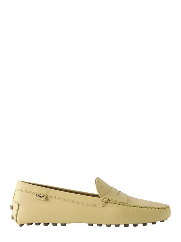TOD'S Gommino Leather Loafers - Yellow