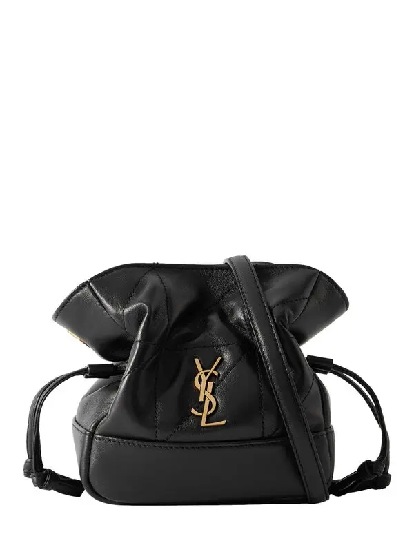 Saint Laurent Jamie Quilted Leather Bucket Bag - Black