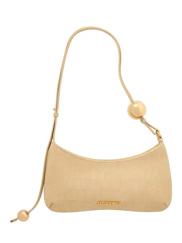 Jacquemus Le Bisou Perle Croc-effect Shoulder Bag - Neutrals