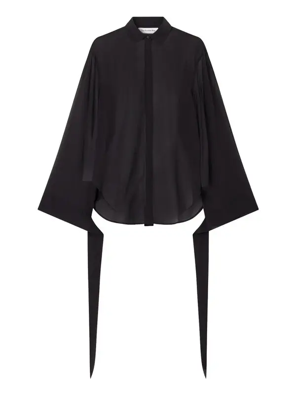 THE FRANKIE SHOP Verlin Tie-detailed Chiffon Shirt - Black