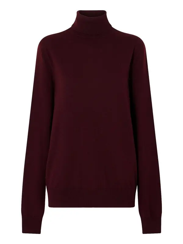 THE FRANKIE SHOP Eve Wool Turtleneck Sweater - Burgundy