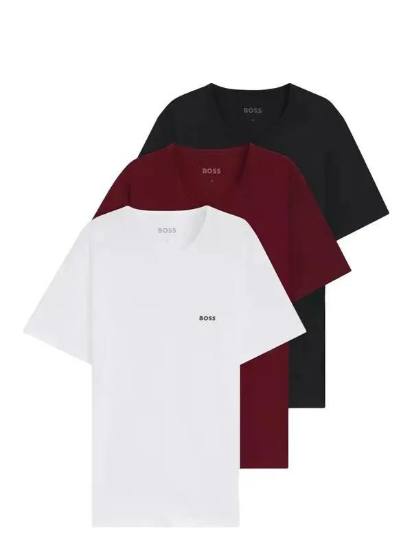 BOSS Logo-embroidered Cotton T-shirt - White