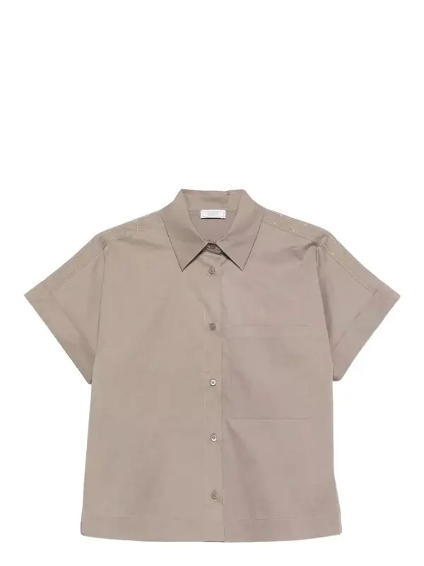 Peserico Pocket Embellished Shirt - Neutrals