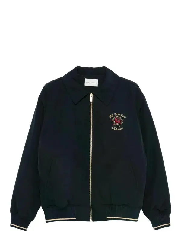 Drole De Monsieur Embroidery Zip Jacket - Blue