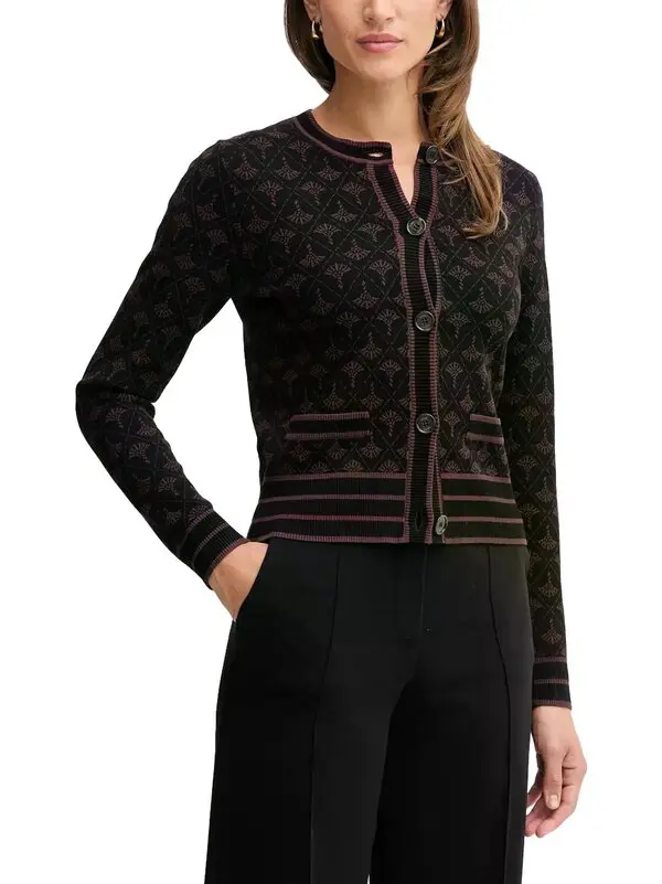 JOOP! Patterned Button-up Cardigan - Black