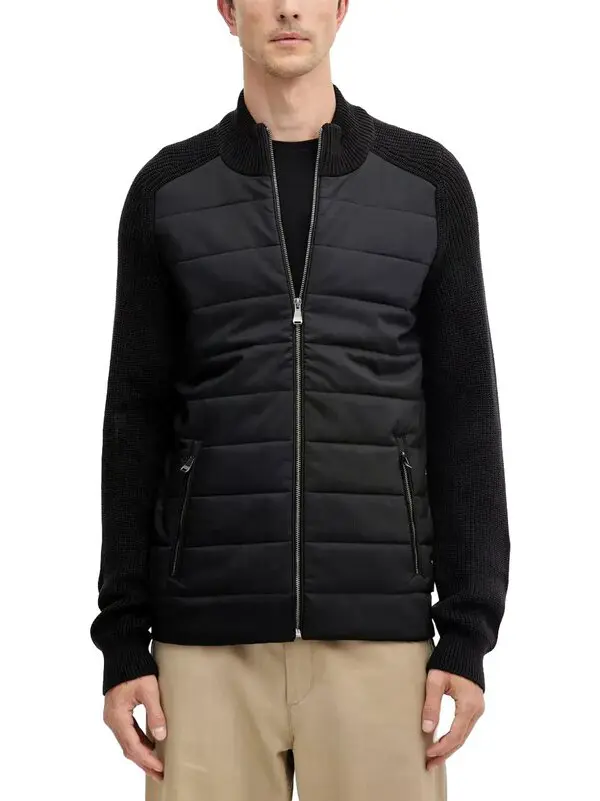 JOOP! Quilted-design Ribbed-knit Jacket - Black