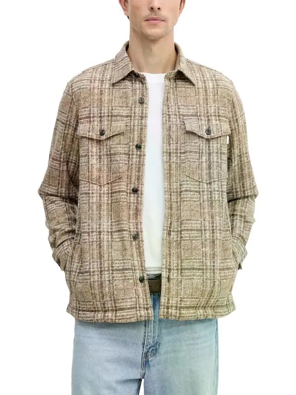 JOOP! Button-up Check-pattern Shirt Jacket - Neutrals
