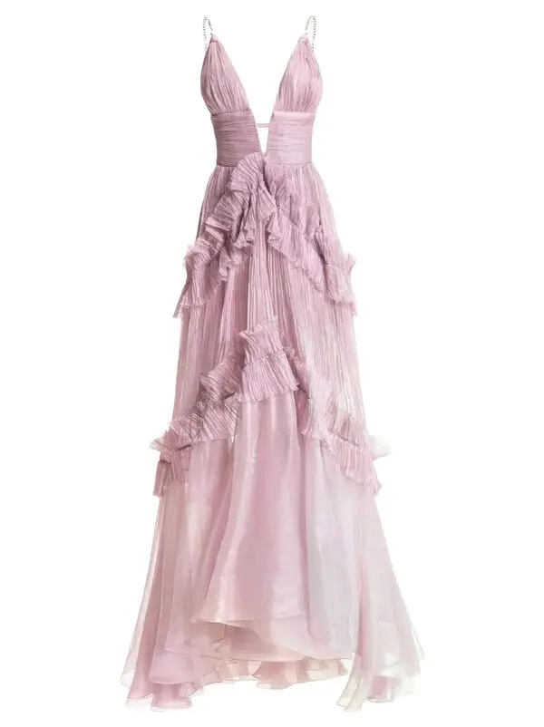 MARIA LUCIA HOHAN Yarinna Ruffled Asymmetrical Dress - Pink