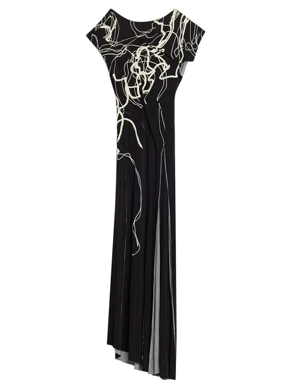 JASON WU Scribble-print Gown - Black/chal