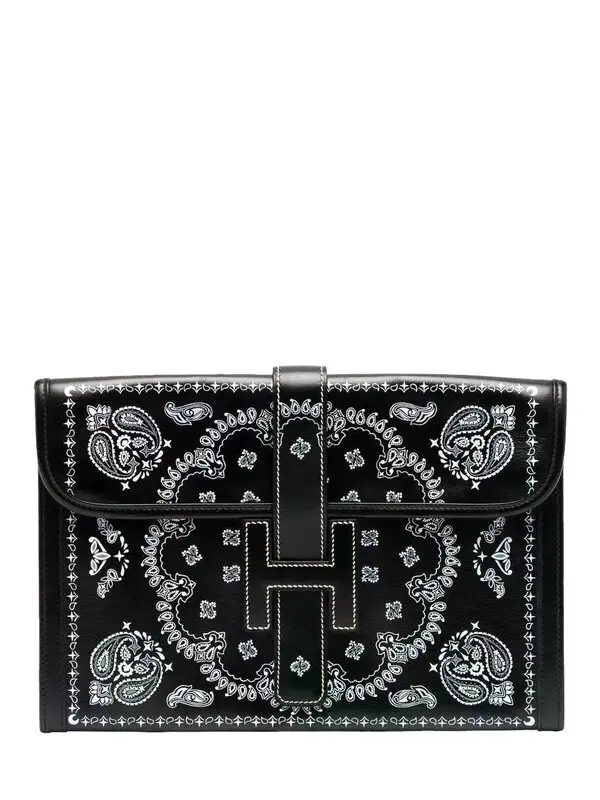 Hermès Bandana Jige Clutch - Black