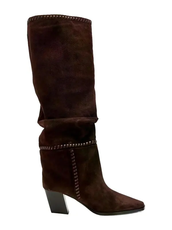 JIMMY CHOO Square-toe Boots - Brown