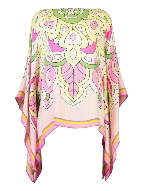 Rani Arabella Printed Poncho - Pink