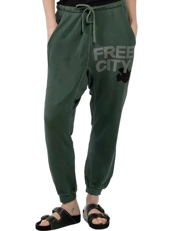 FREECITY Logo-print Trousers - Green