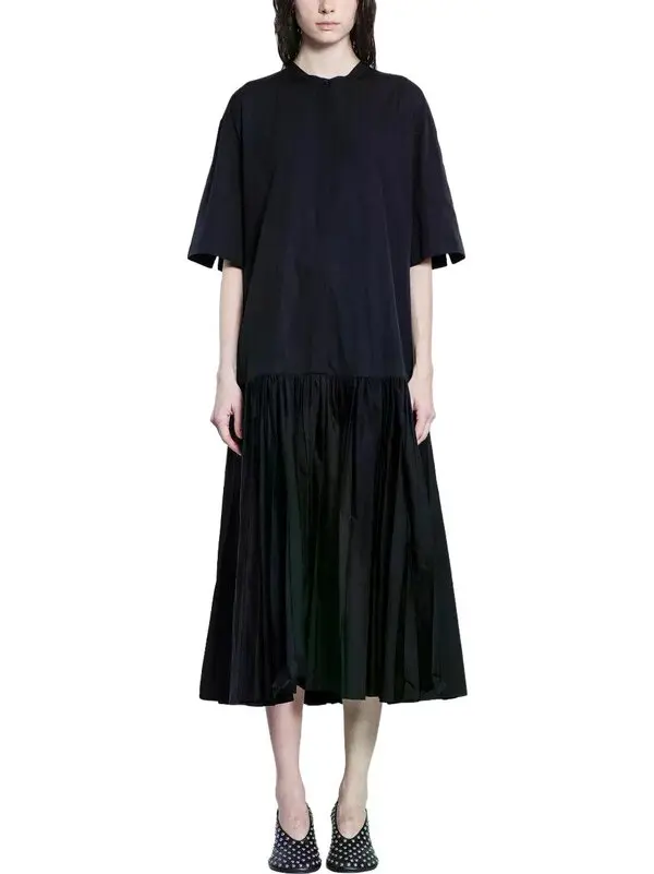 JIL SANDER Paneled Midi Dress - Black