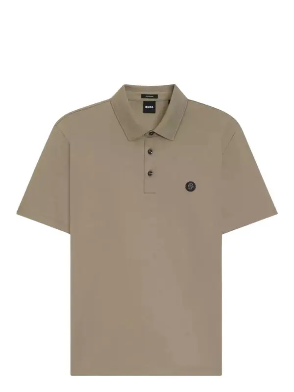 BOSS Logo-plaque Polo Shirt - Neutrals
