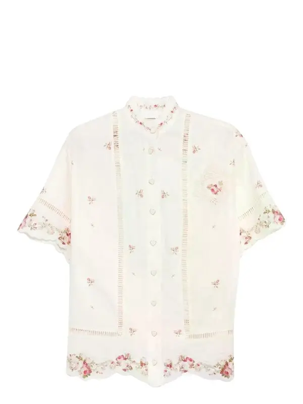 Zimmermann Patience Lace Floral Shirt - Neutrals