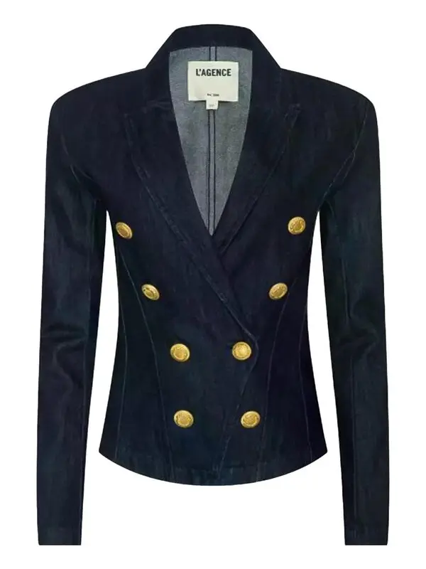 L'Agence Structured Double-breasted Blazer - Blue