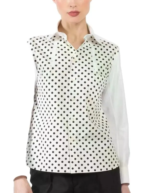 SHIRO SAKAI Polka-dot Panelled Shirt - White