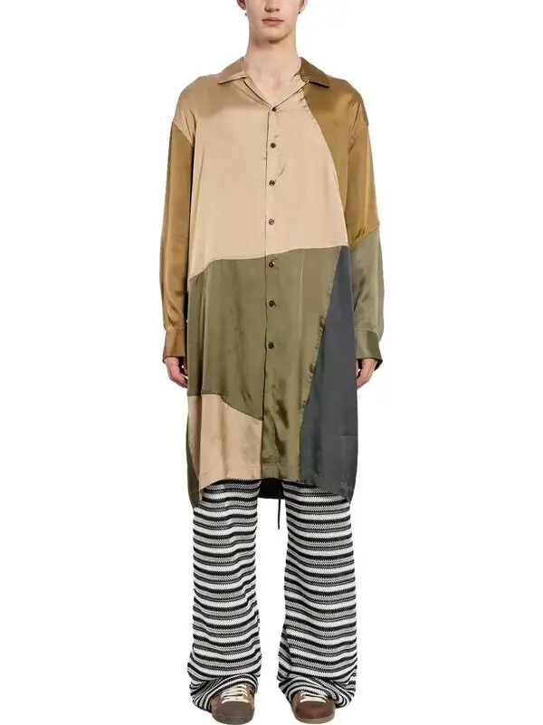 SONG FOR THE MUTE Colourblock Tunic Shirt - Neutrals