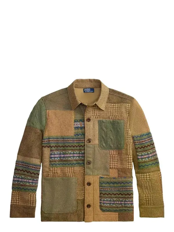 Polo Ralph Lauren Patchwork Collared Cardigan - Brown