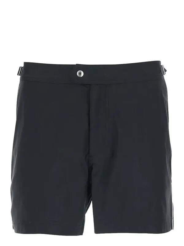 TOM FORD Swim Shorts With Buckled Strap Details - Black