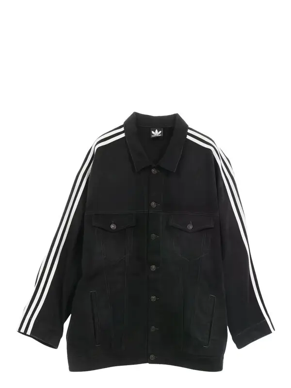 Balenciaga X Adidas Striped Denim Jacket - Black