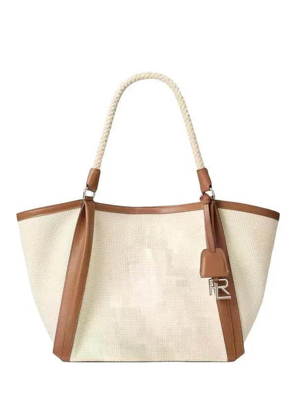 Ralph Lauren Woven Tote Bag With Keybell Charm - Neutrals